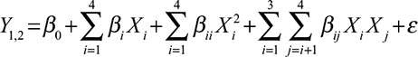 The experimental data obtained were fitted to a quadratic response ...